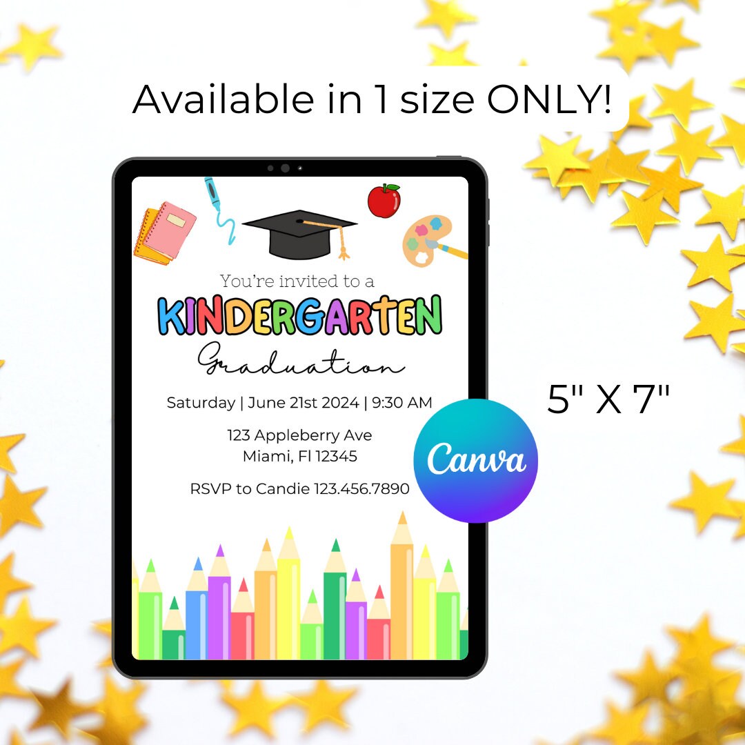 Editable Kindergarten Graduation Invite | Kindergarten Graduation ...