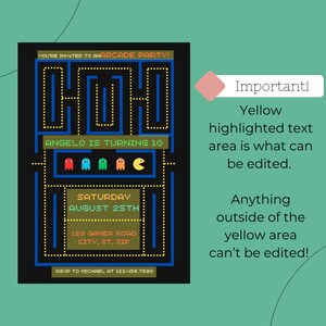 Pac Man Birthday Invitation Pac Man Birthday Party Pac Man Party ...