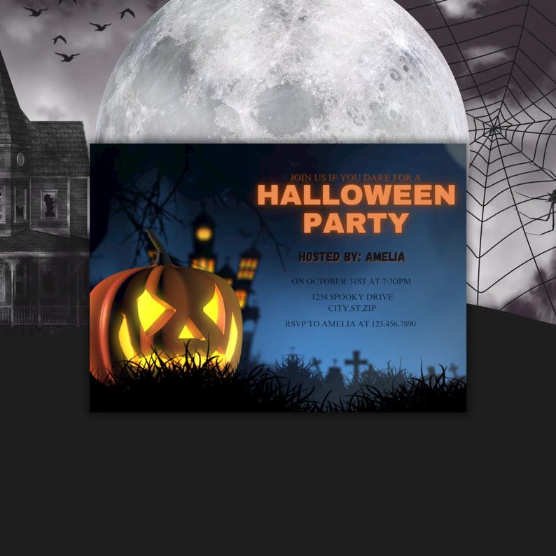 Editable Halloween Party Invitation Template (instant Download) - Etsy