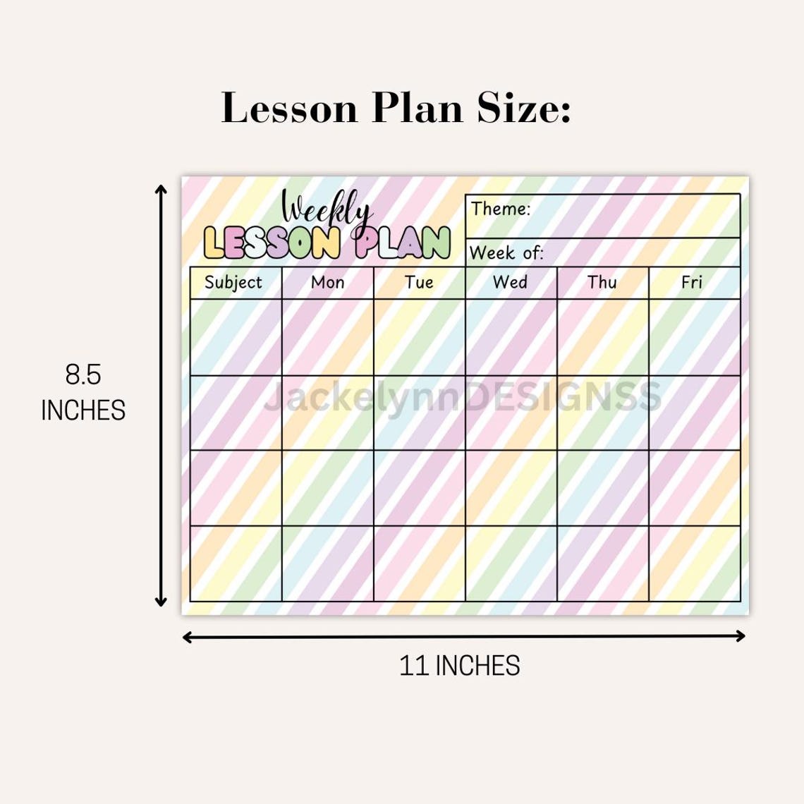 Printable Weekly Teacher Lesson Plan: Elementary School (digital ...