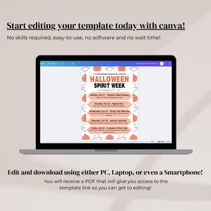 Halloween Spirit Week Flyer Template: Editable School Event Schedule ...