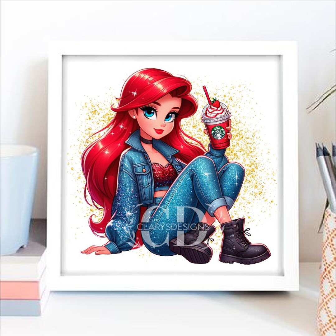 Little Mermaid Clipart, Little Mermaid PNG, Princess Ariel PNG, Instant ...