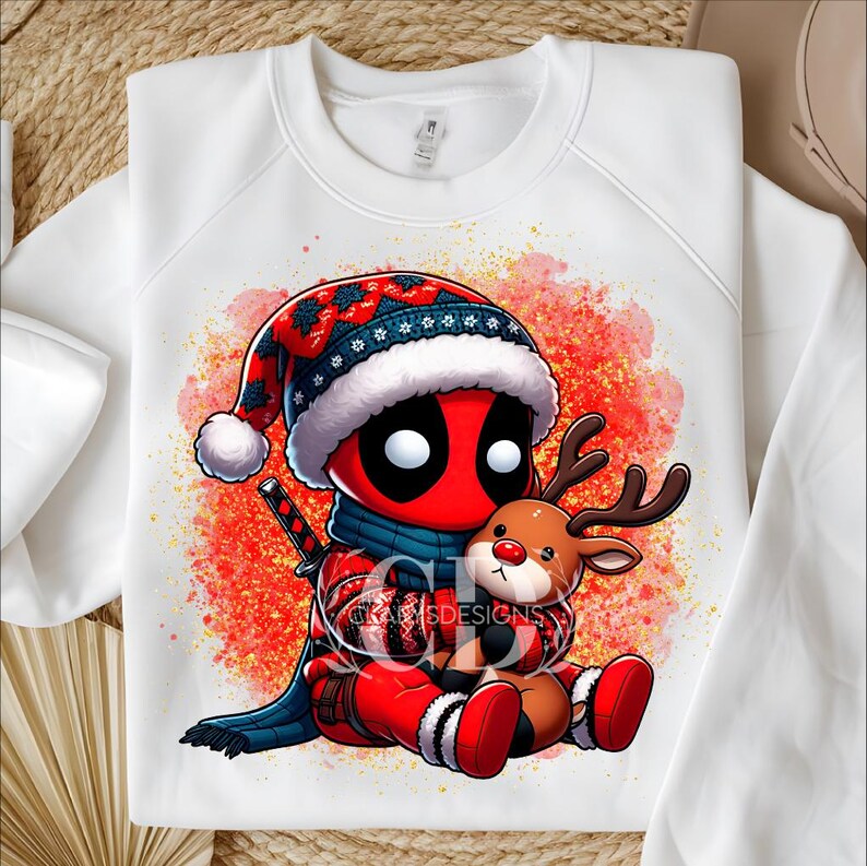Cute Deadpool PNG, Christmas Deadpool PNG, Deadpool PNG, Instant ...