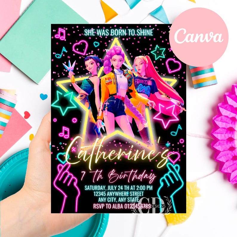 HUNTRIX Invitation, KPOP Demon Hunters Invitation, KPOP Demon Hunters ...