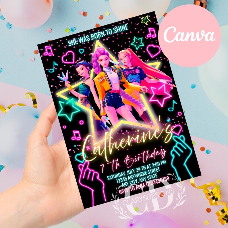 HUNTRIX Invitation, KPOP Demon Hunters Invitation, KPOP Demon Hunters ...