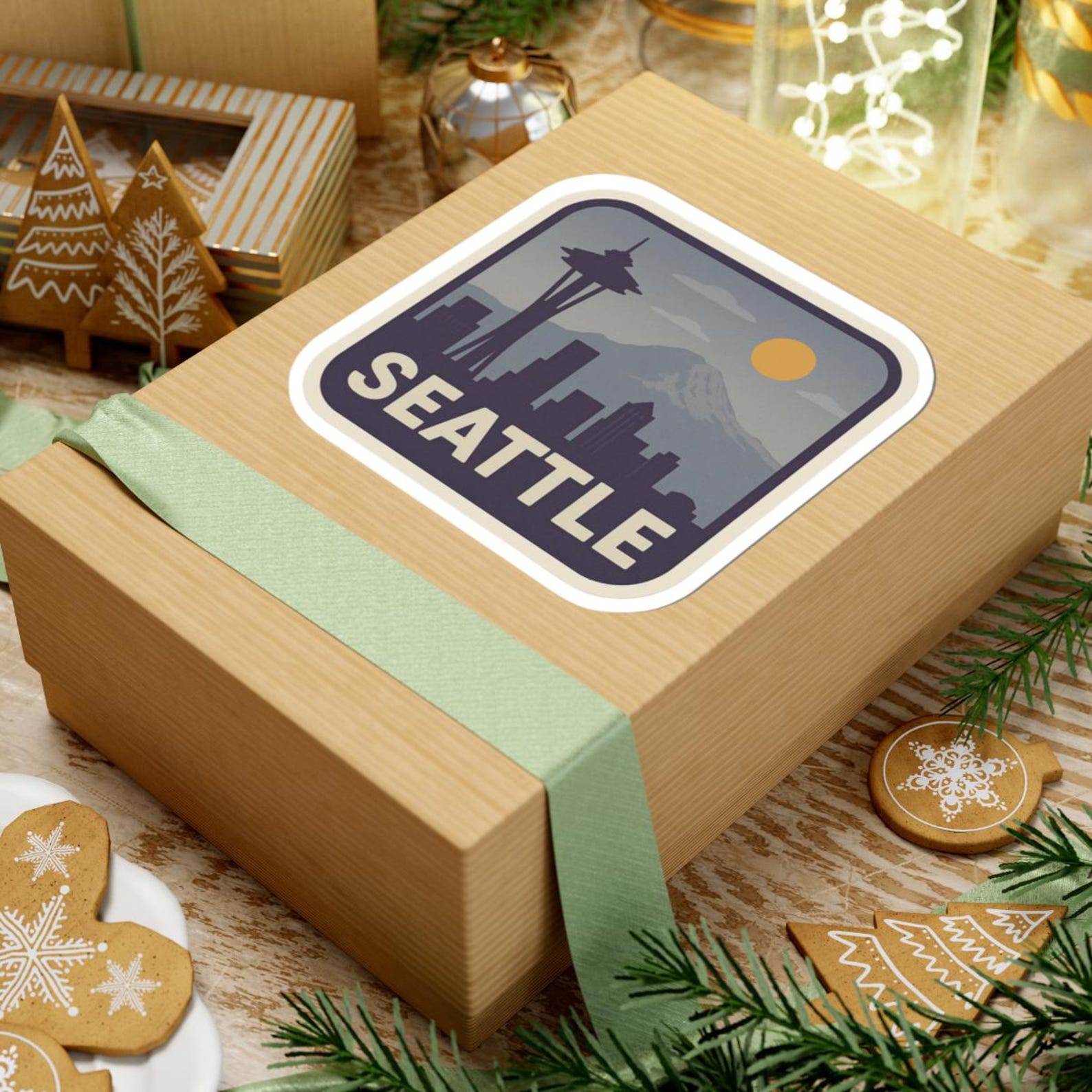 Seattle Skyline Kiss-cut Stickers, Laptop Decals, Travel Stickers, City ...