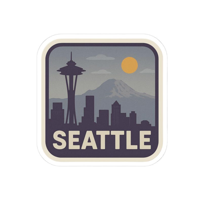Seattle Skyline Kiss-cut Stickers, Laptop Decals, Travel Stickers, City ...
