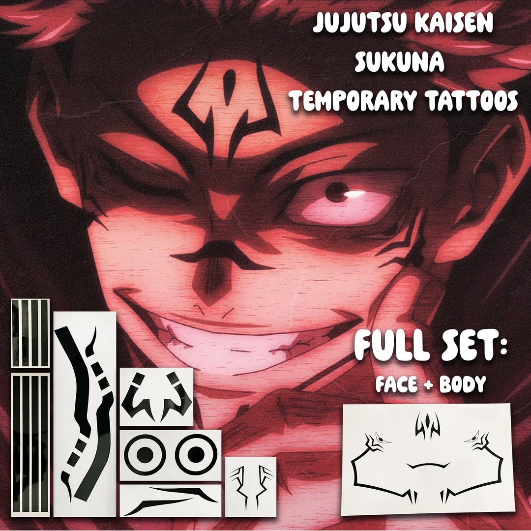 Sukuna Jujutsu Kaisen Cosplay Temporary Tattoos | Sukuna Itadori Yuji ...