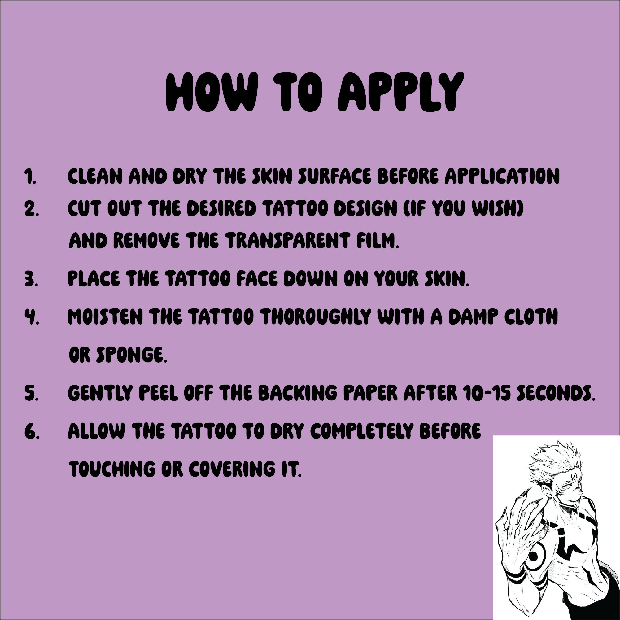 Sukuna Jujutsu Kaisen Cosplay Temporary Tattoos Sukuna Itadori Yuji JJK ...