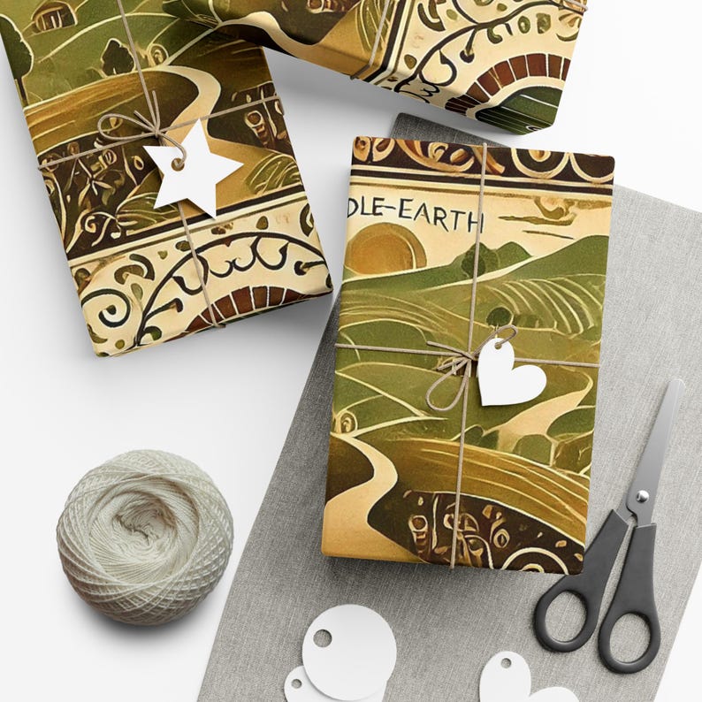 The Shire Middle Earth Fantasy-themed Gift Wrap, Hobbit Hole Inspired ...