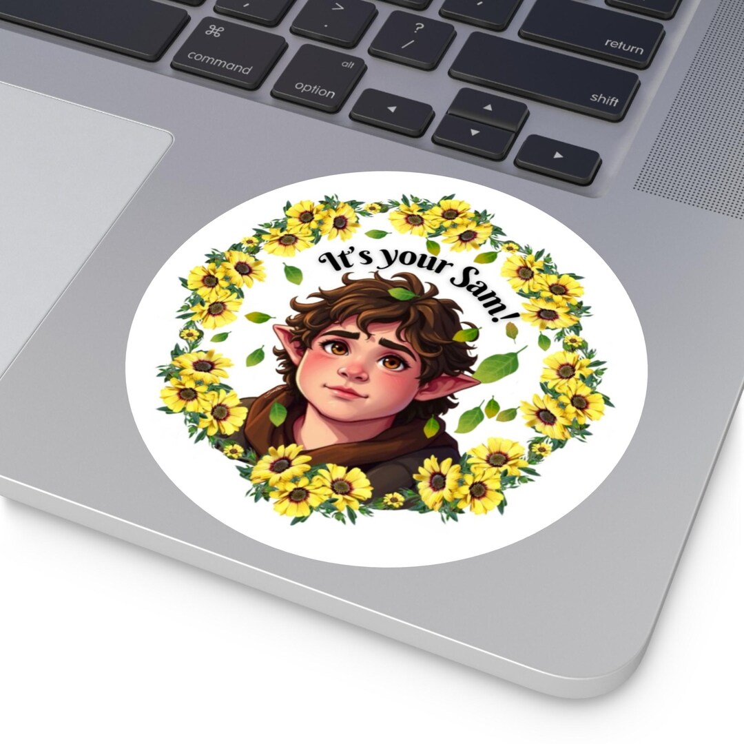 Chibi Samwise Gamgee Sticker, LOTR Round Stickers, Vinyl Sticker for ...