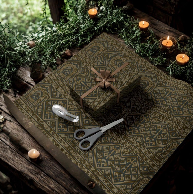 LOTR Wrapping Paper, Moria Dwarf Design, Fantasy Gift Wrap Sheets - Etsy
