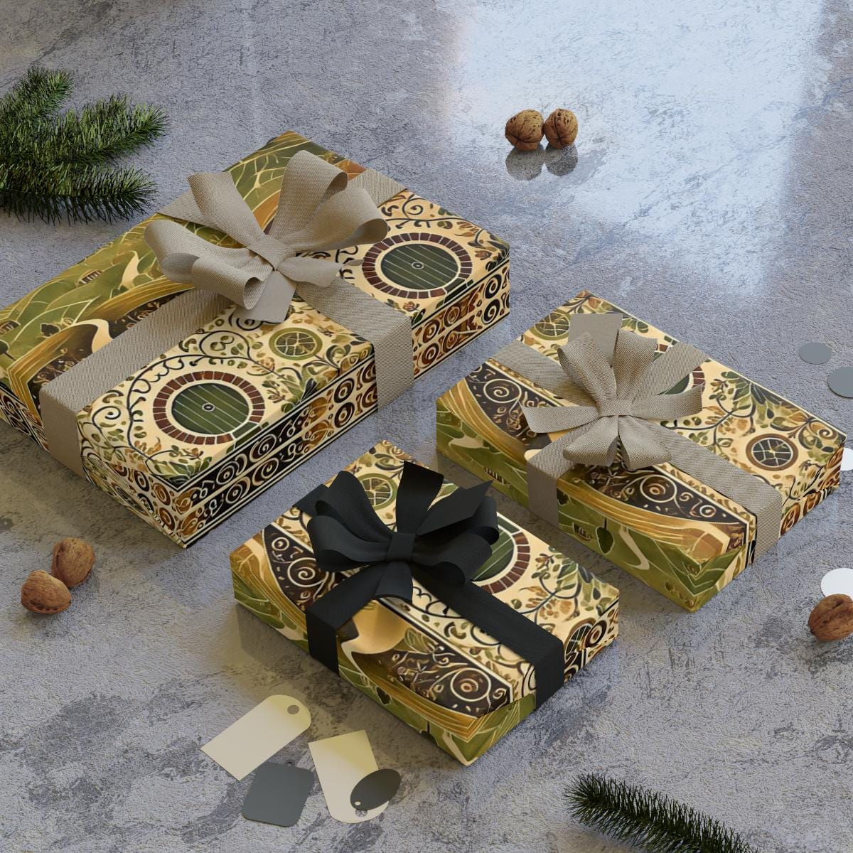 The Shire Middle Earth Fantasy-themed Gift Wrap, Hobbit Hole Inspired ...