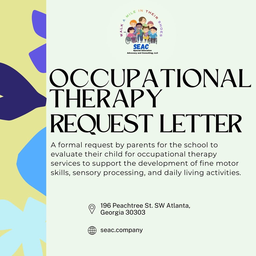 Occupational Therapy Request Letter, School OT Services, Fine Motor ...