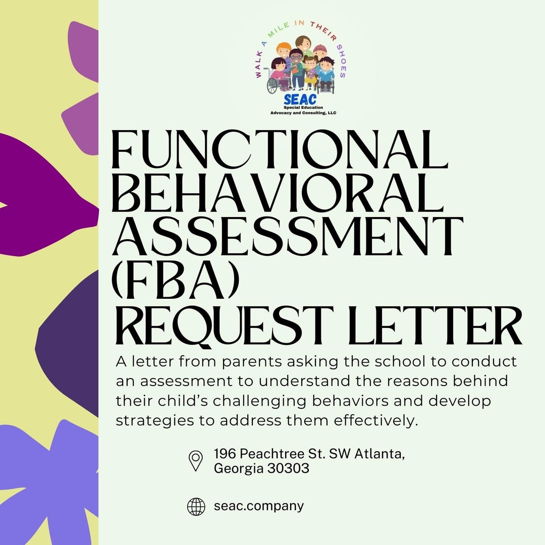 FBA Request Letter, Behavior Assessment, Challenging Behavior Support ...