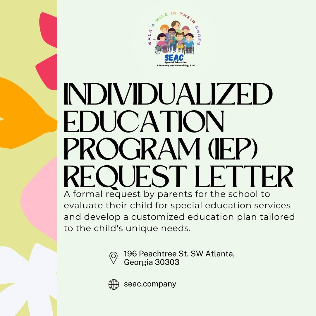 IEP Request Letter, Special Education Request, Individualized Education ...
