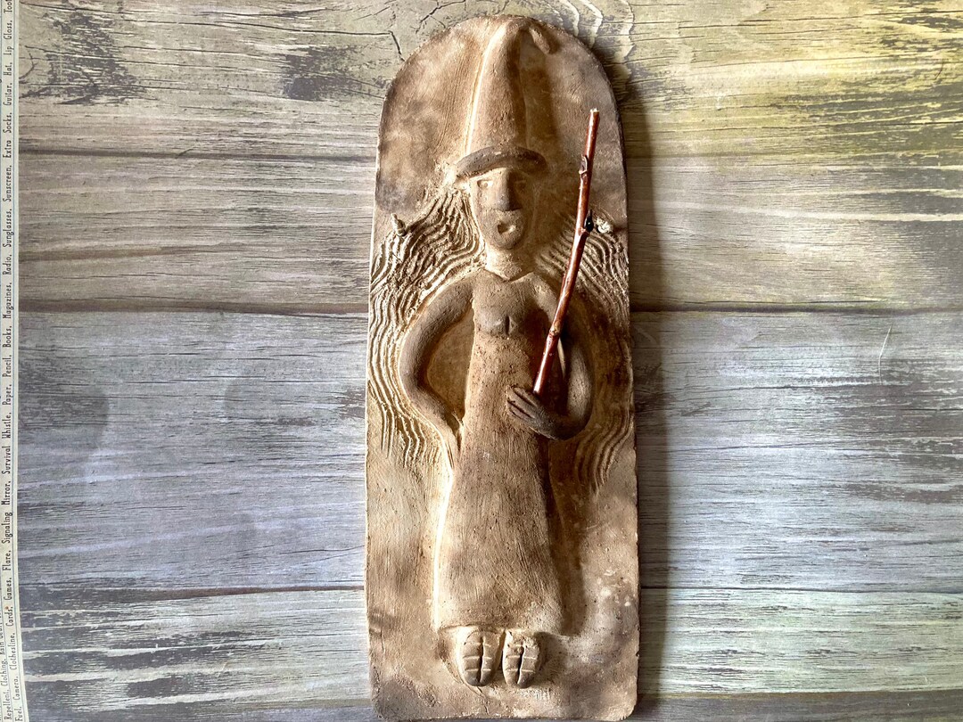 Witch Wall Plaque, Tile, Witch Art, Kitchen Witch, Good Luck Charm, Bas ...