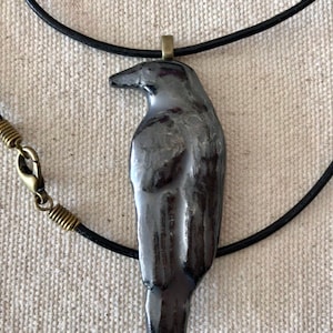 Raven Pendant, Amulet, Metallic Black, Crow, Blackbird, Statement ...