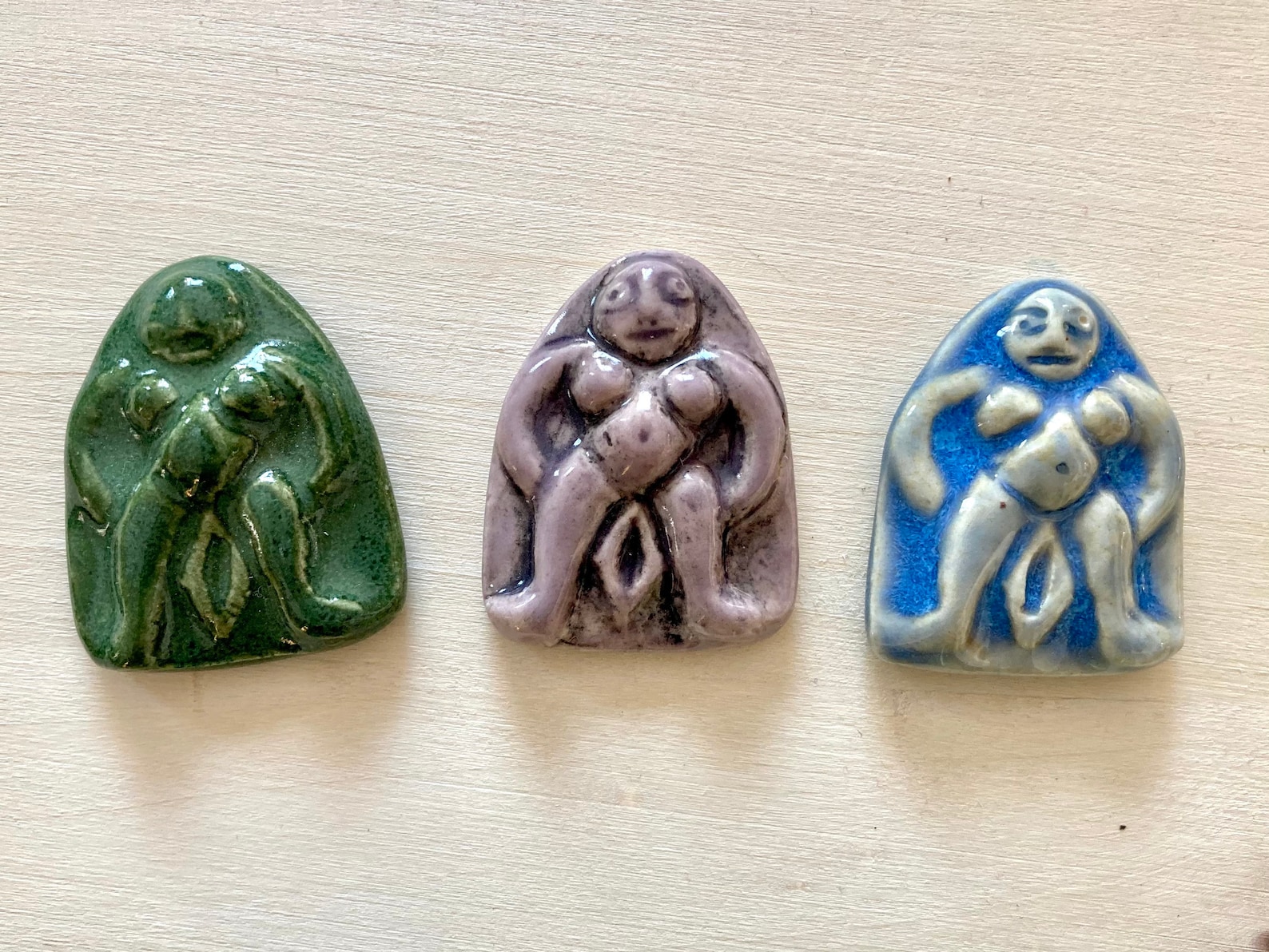 Sheela Na Gig Bas Relief Ceramic Pendant, Birthing Goddess, Pregnancy ...