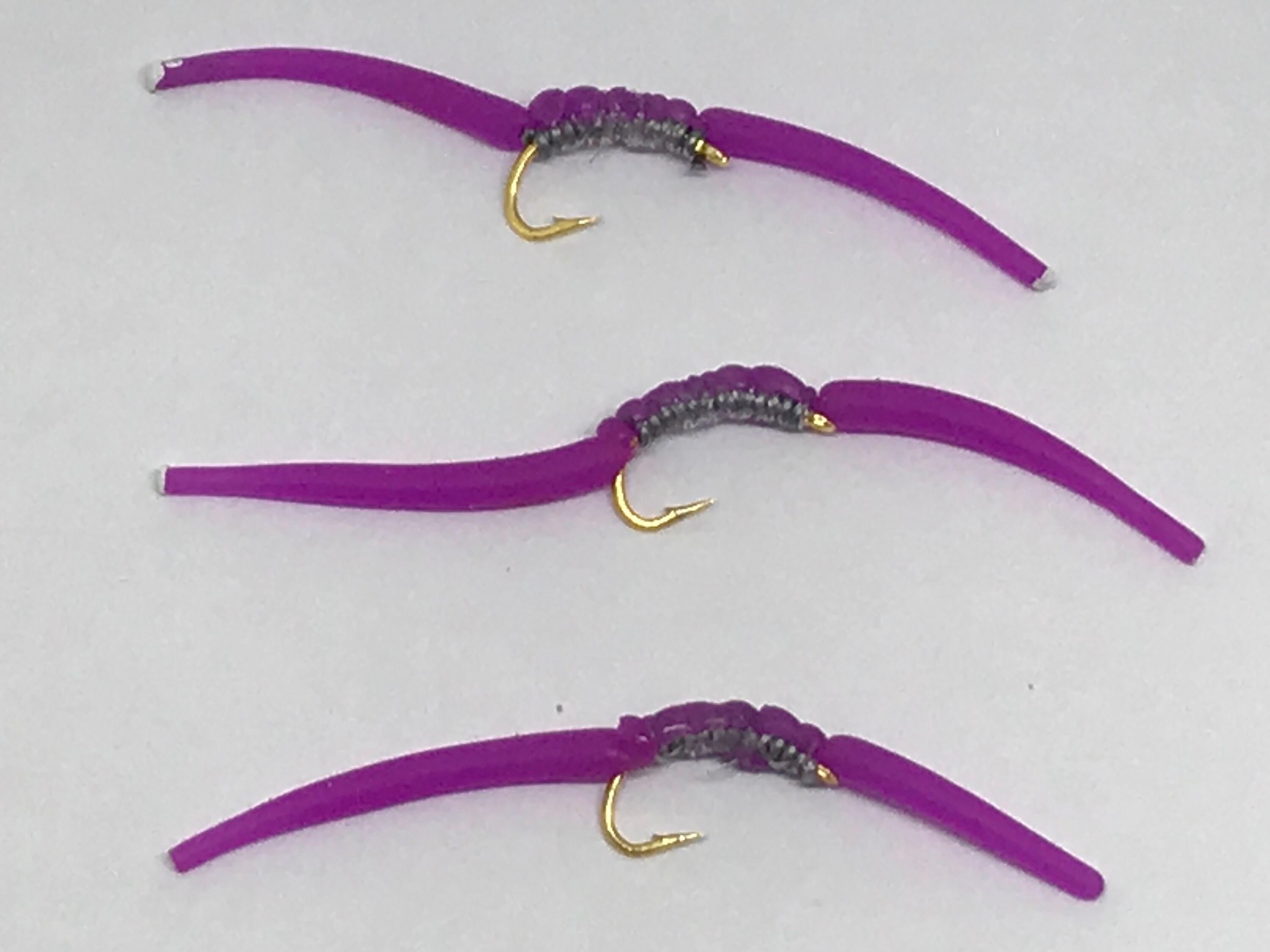 Six Purple Money Maker Wormy Worm Fly Size Small - Etsy