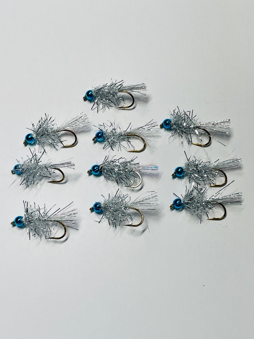 10 Silver and Blue Shad Nomnom Fly - Etsy