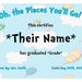 Edit on Canva, oh the Places You'll Go Diploma, Pre-k Certificate, Dr ...