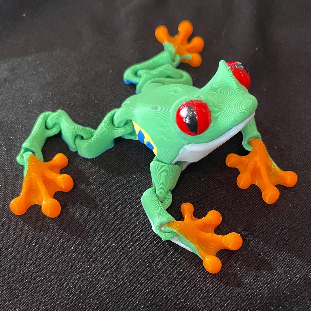 Red-eyed Tree Frog Toy - Articulated Movable Legs - Fidget Toy - Etsy