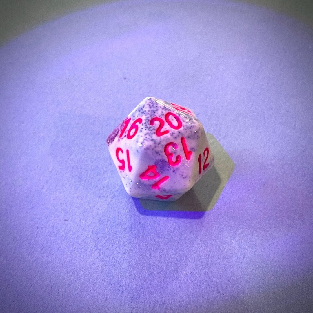 Spindown D20 - Rosy Radical - Mtg - Clear Pink Glitter Spindown Dice - Etsy
