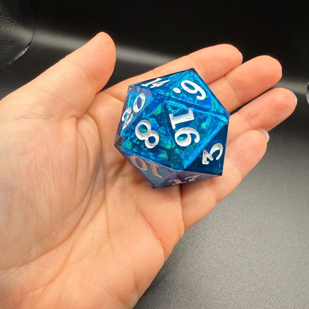 Giant D20 Blue Morpho Metallic Holographic Dice Tabletop RPG Die - Etsy