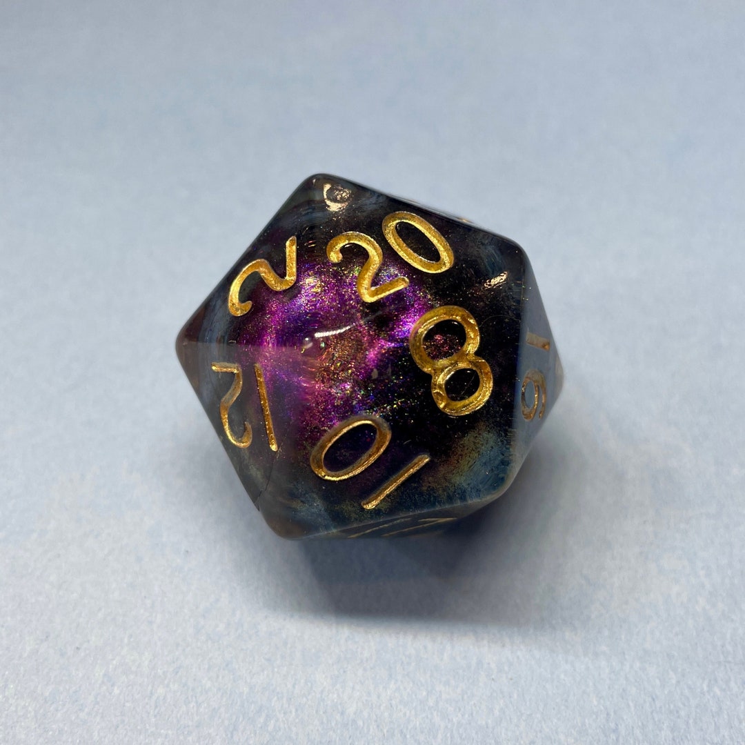 Rainbow Galaxy Core - Giant D20 - Black & Rainbow Shimmer Colorshift ...