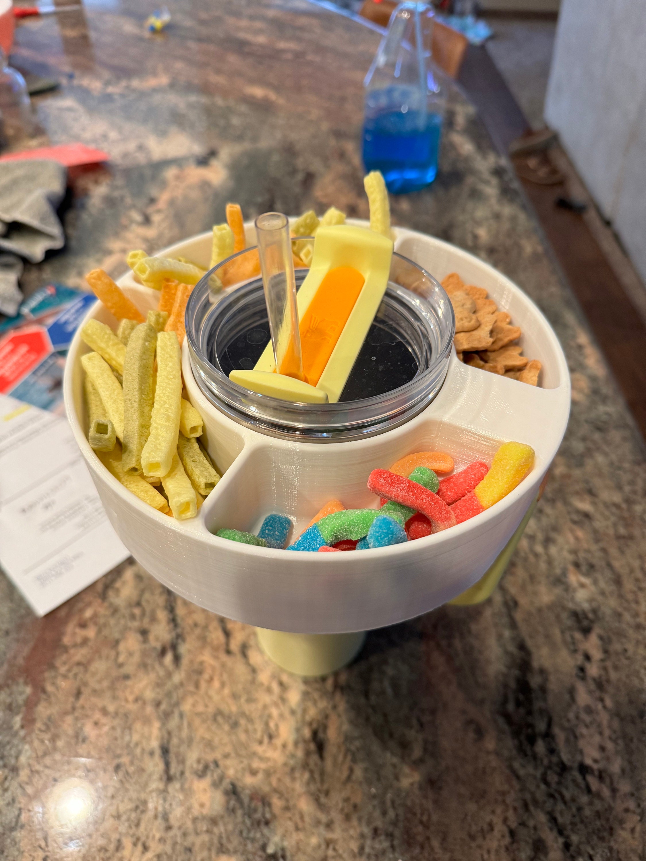 Custom 3D Printed Snacky Snack Holder for Stanley, Owala, Hydroflask - Personalized Portable ...