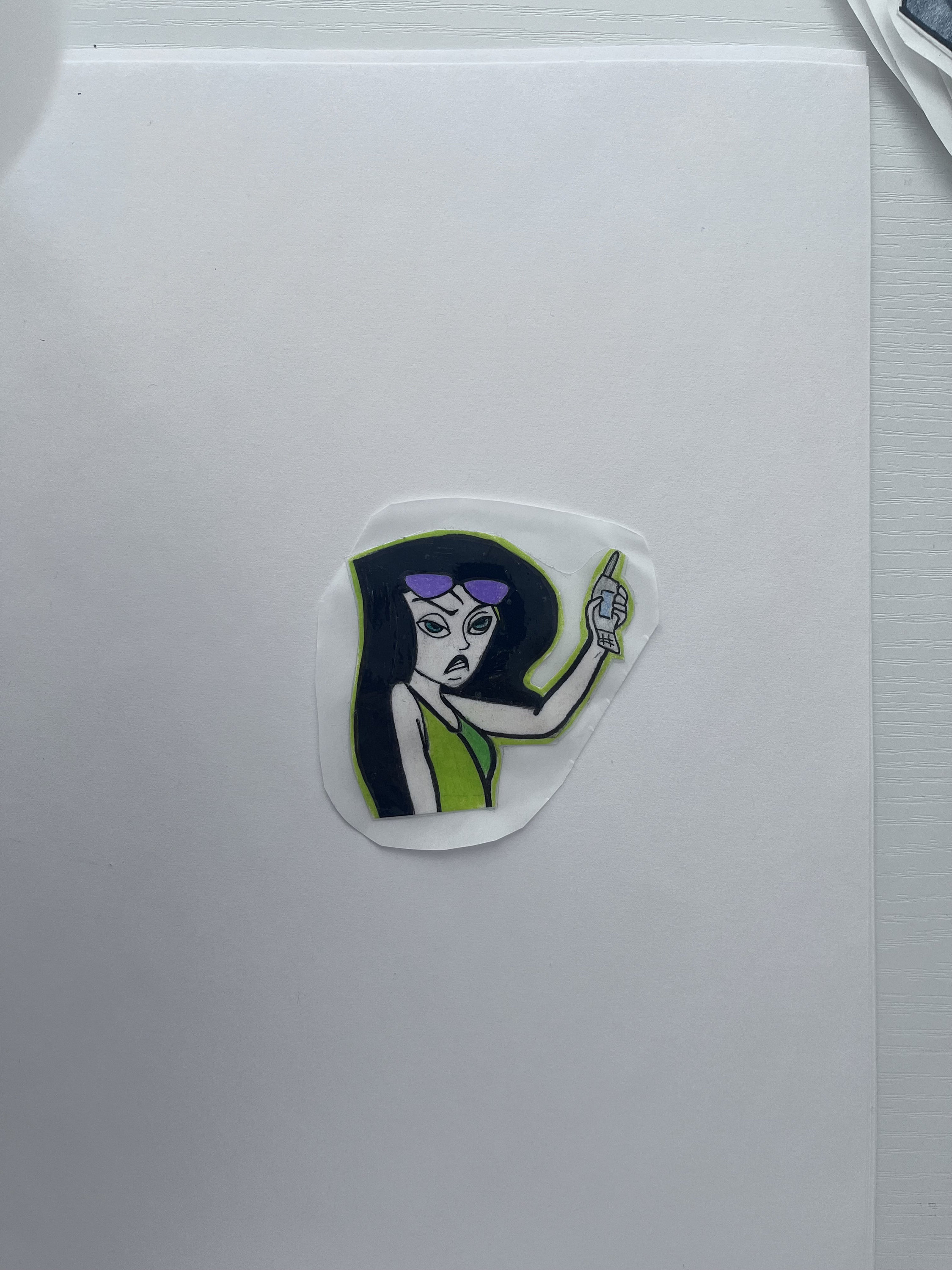 Hand Drawn Stiker of Shego From Disney's Kim Possible - Etsy