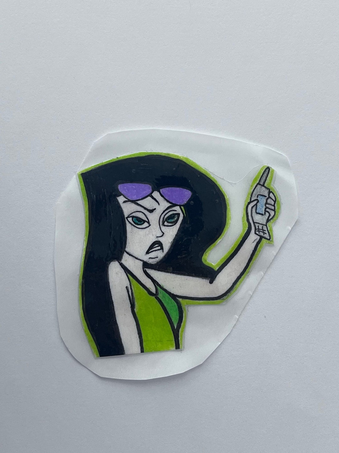Hand Drawn Stiker of Shego From Disney's Kim Possible - Etsy
