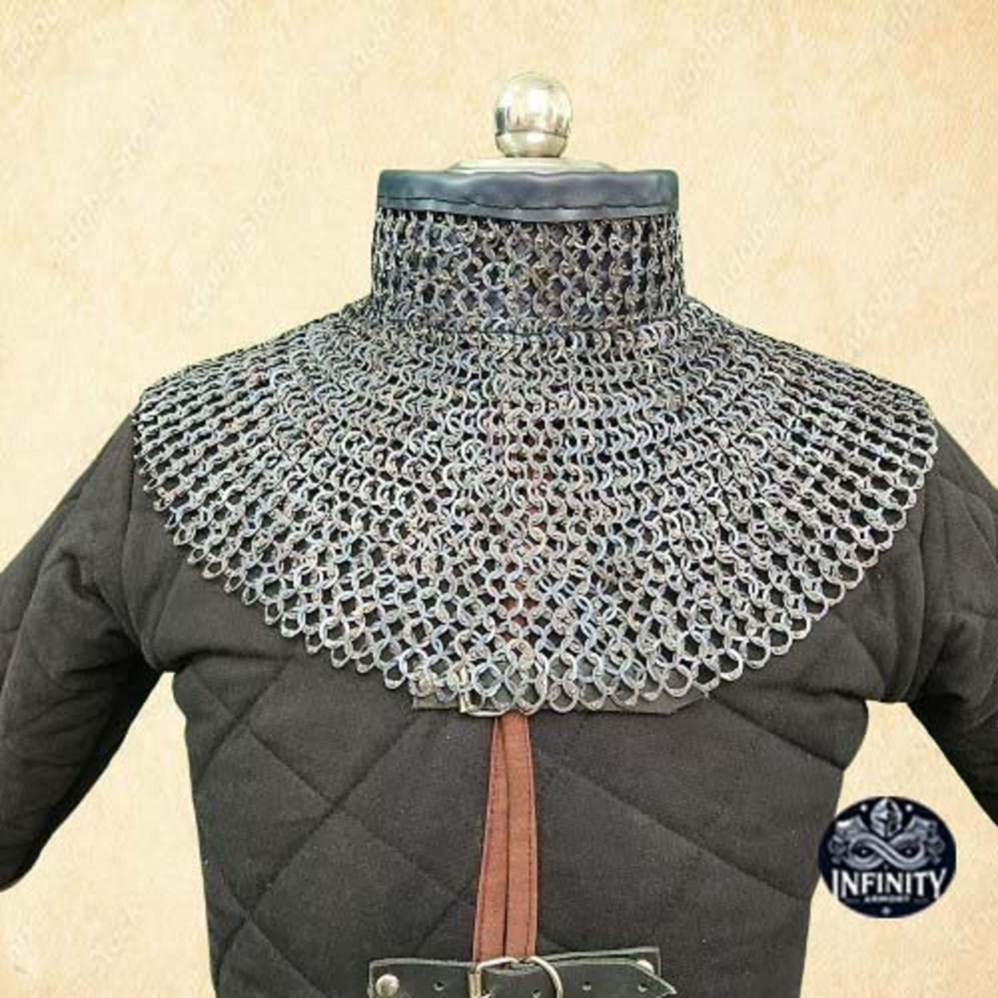9 Mm Riveted Titanium Flat Riveted Chainmail Collar , Chainmail Collar ...