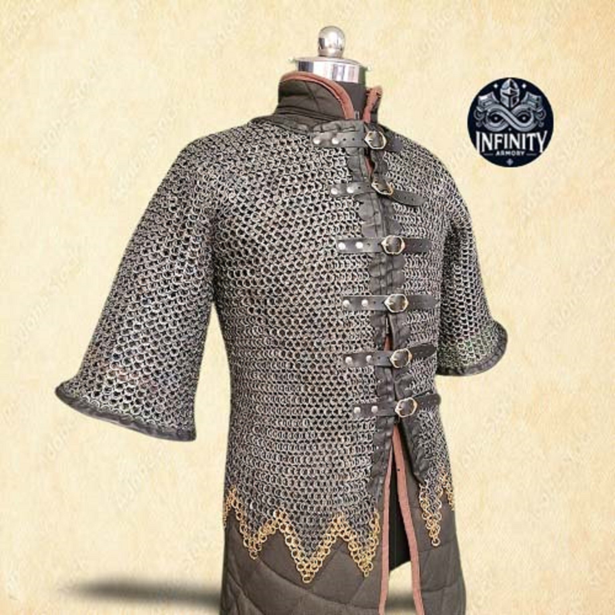 Titanium Chainmail Shirt ,9mm 18 Gauge Flat Ring Every Ring Dome ...