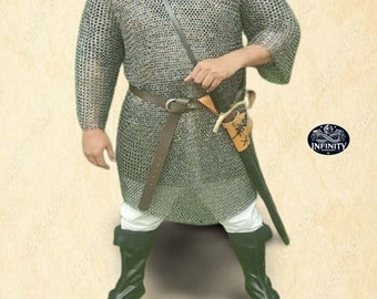 Titanium Chainmail Hauberk 6mm Flat Ring Every Ring Dome Riveted ...