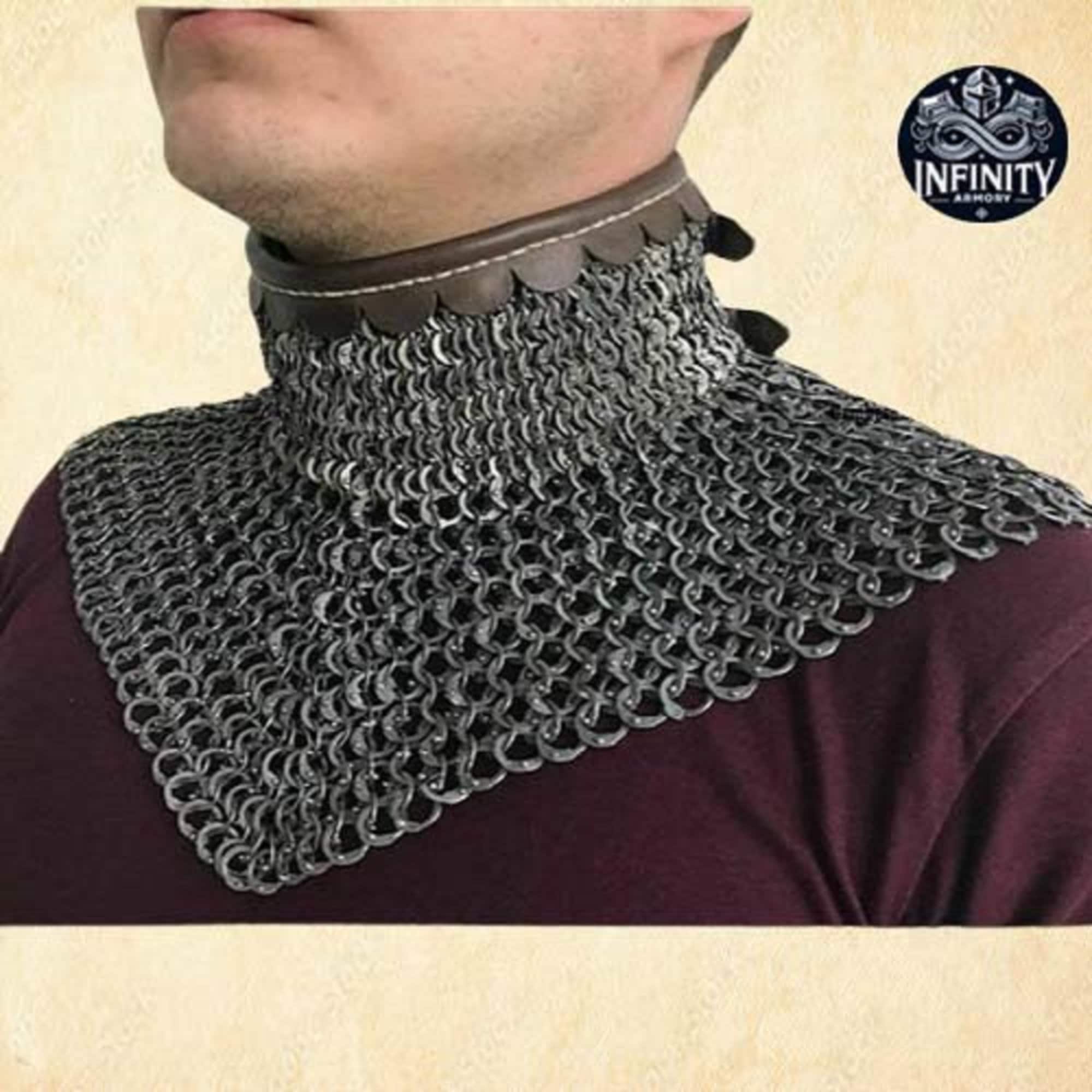 Riveted Chainmail Aventail , Collar neck Protection , Flat Riveted With ...