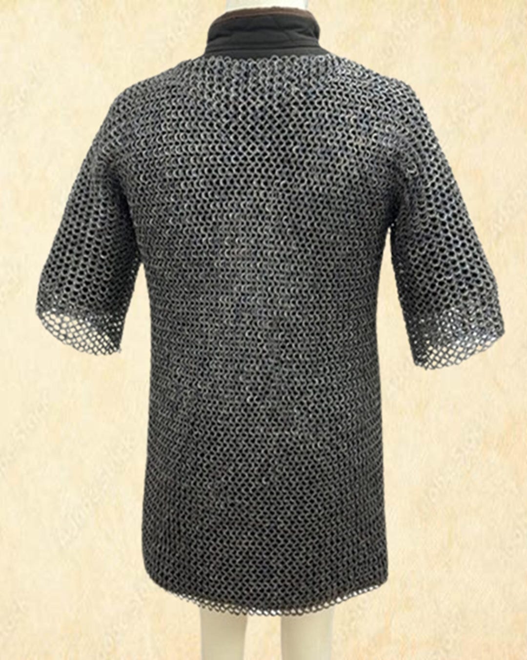 Chain Mail Shirt ,8mm Flat Riveted With Solid Rings Haubergeon Short ...