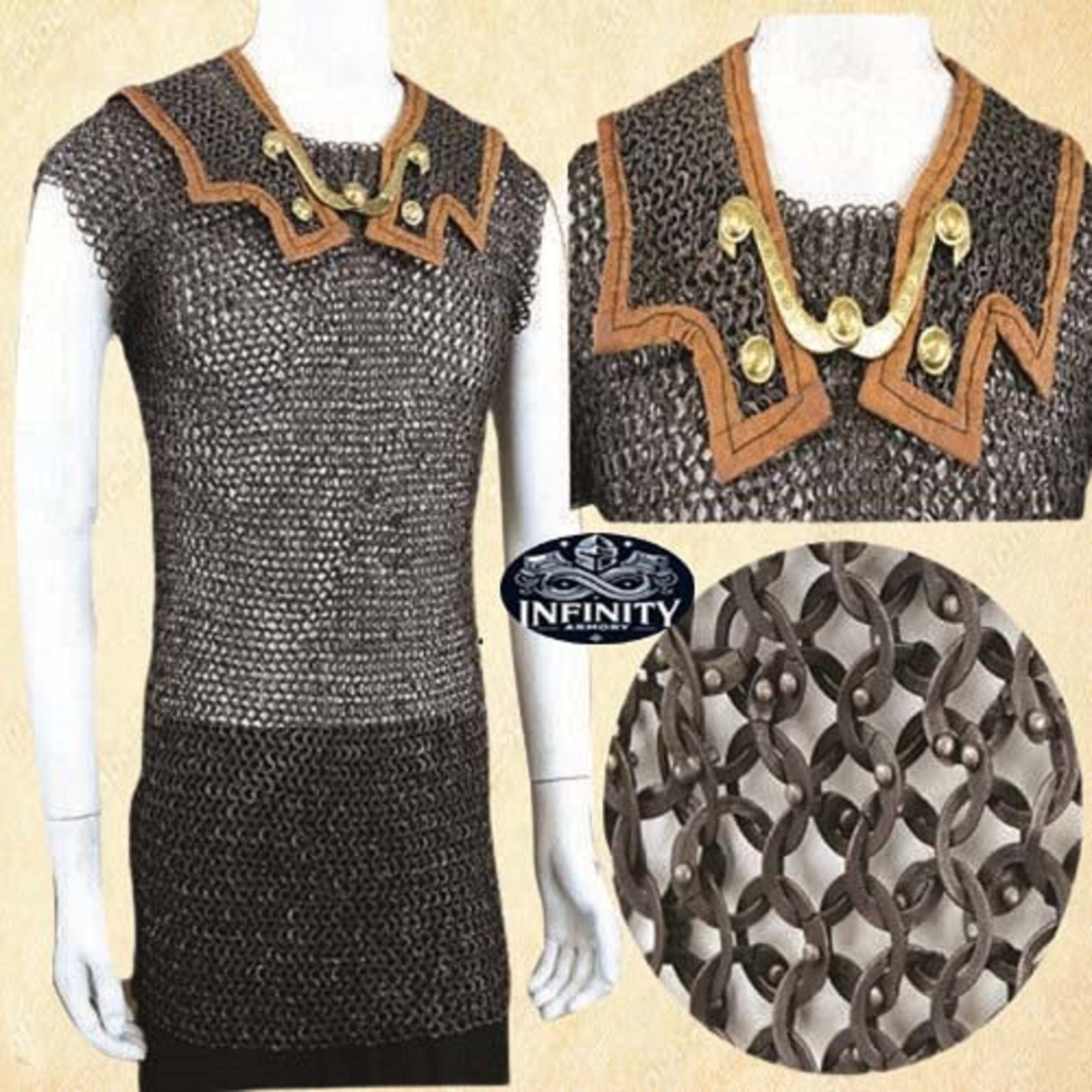 Stainless Steel Roman Lorica Hamata , 9 Mm Chainmail Hamata , 9 Mm ...