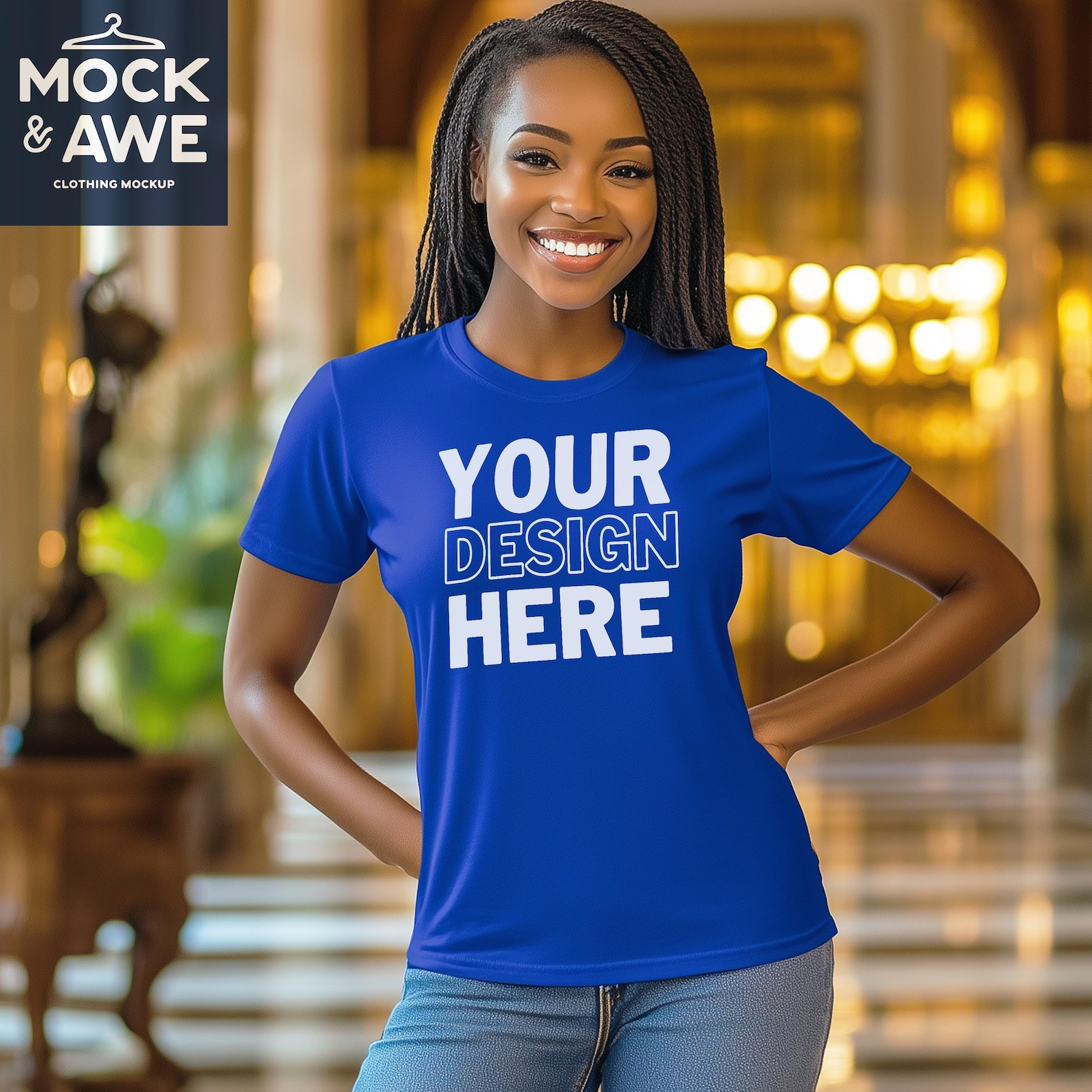 Royal Blue Gildan 5000 T-shirt Mockup: Women's Tee (digital Download ...