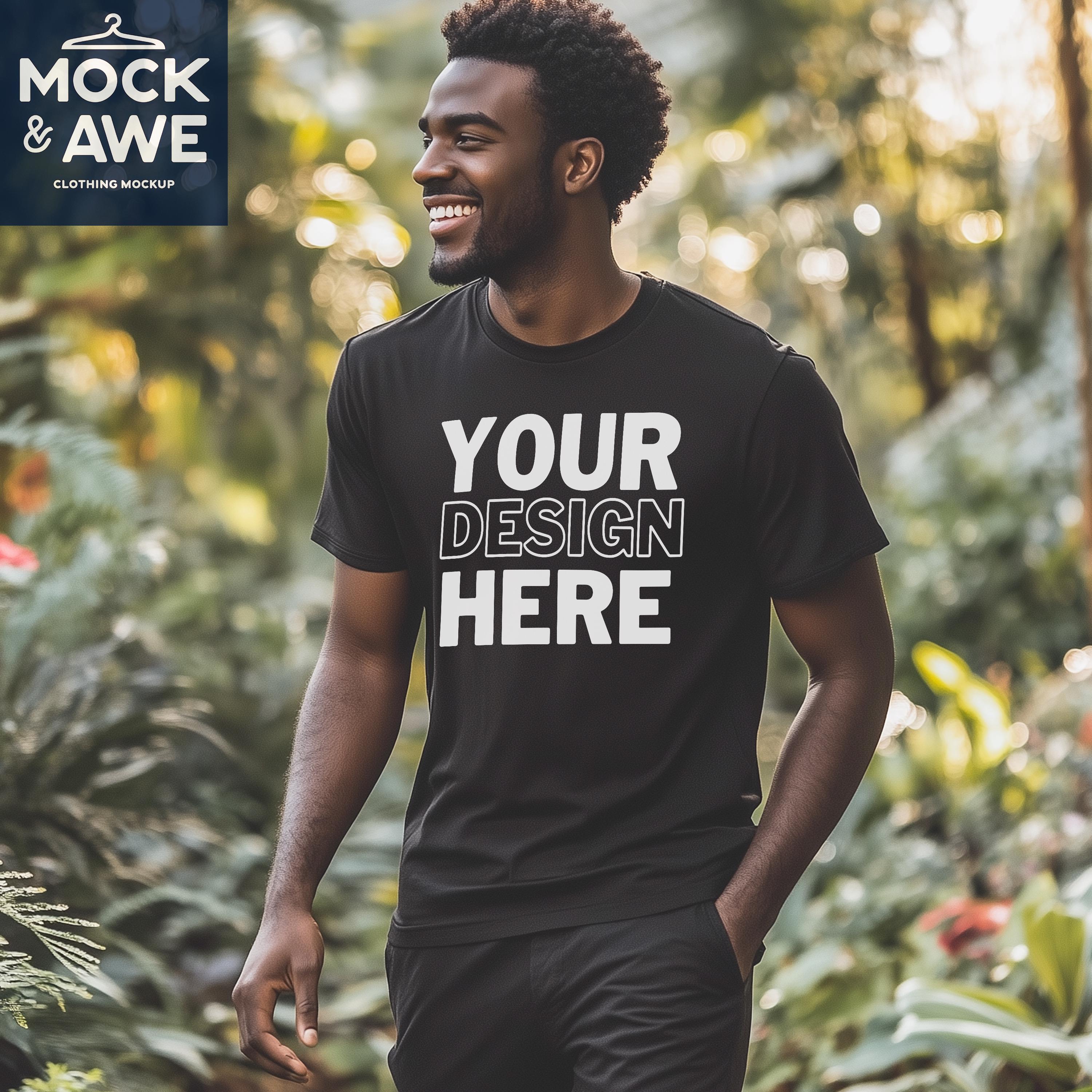 Black T-shirt Mockup | Gildan 5000 Mockup | Simple Tee Vibe | Men's ...