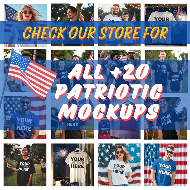 Patriotic T-shirt Mockup Fourth of July Mockups Female Model ...