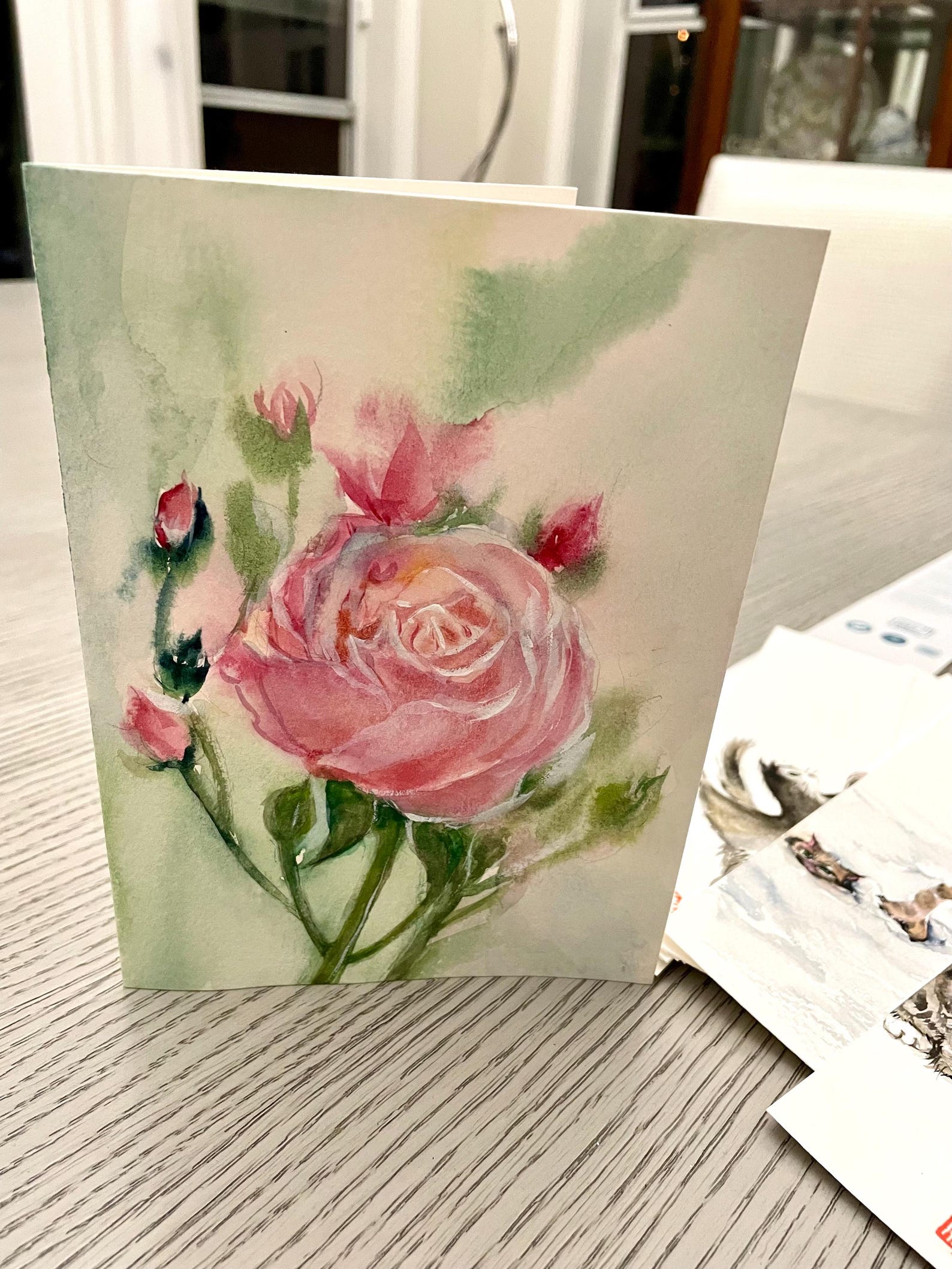 Original Hand Painted Watercolor Greeting Card, Greeting Card, Animal ...