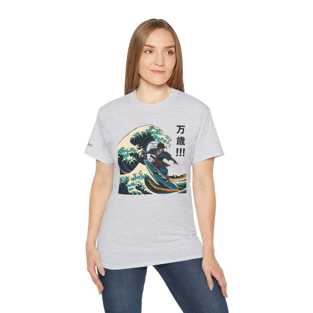 Hokusai Great Wave Samurai Surfer Graphic Tee Shirt - Etsy