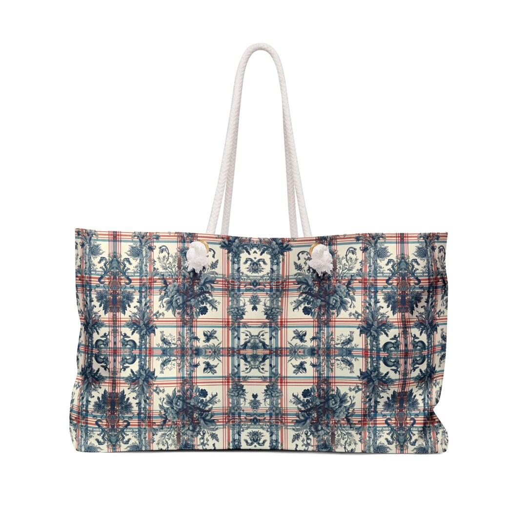 French Provincial in Red and Blue in Plaid Weekender Tote Bag #lux - Etsy