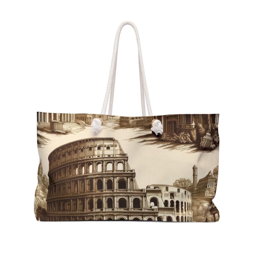 Roman Colosseum Italy in Toile De Jouy Weekender Tote Bag - Etsy