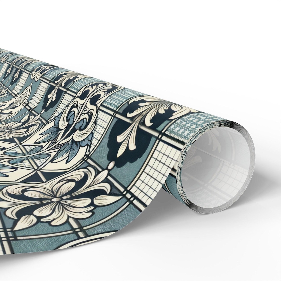 French Provincial in Dark Cerulean Ornamental Wrapping Paper 30x 72 - Etsy