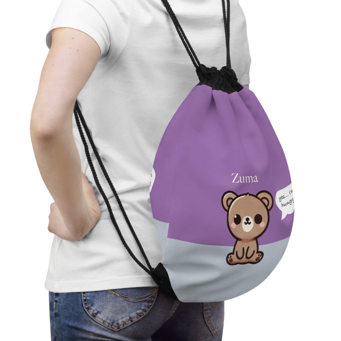 Zuma the Bear - Kawaii Designs Drawstring Bag - Etsy