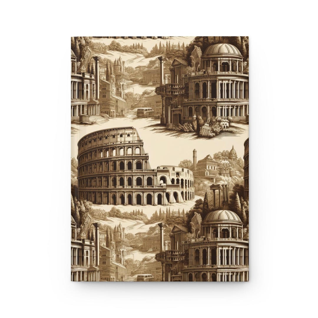 Rome - Italy - Colosseum in Toile De Jouy - Hardcover Journal Notebook ...