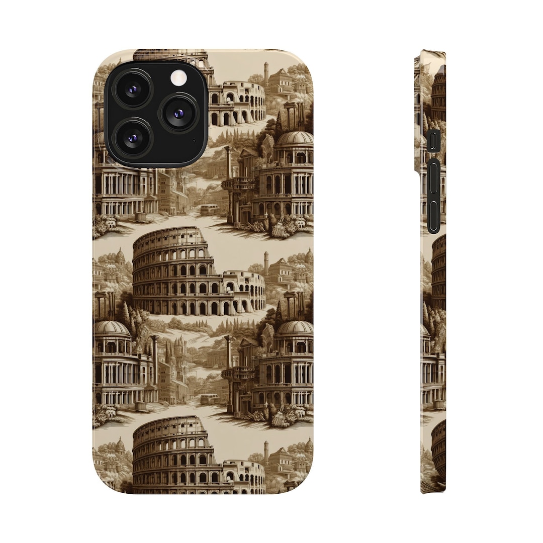 Colosseum Rome Italy in Toile De Jouy iPhone Slim Phone Case - Etsy